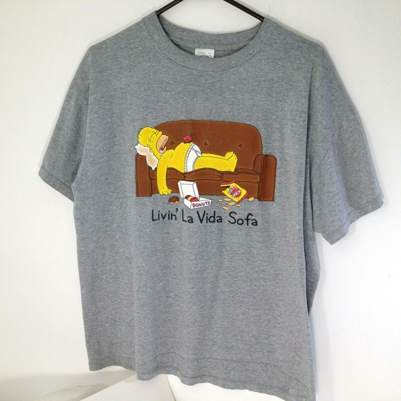 Delta | Shirts | Vintage Homer Simpson Livin La Vida Sofa Tee Shirt ...